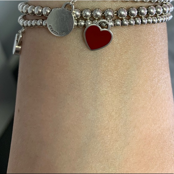 Tiffany & Co. | Jewelry | Tiffany And Co Rtt Red Enamel Heart Tag Charm ...